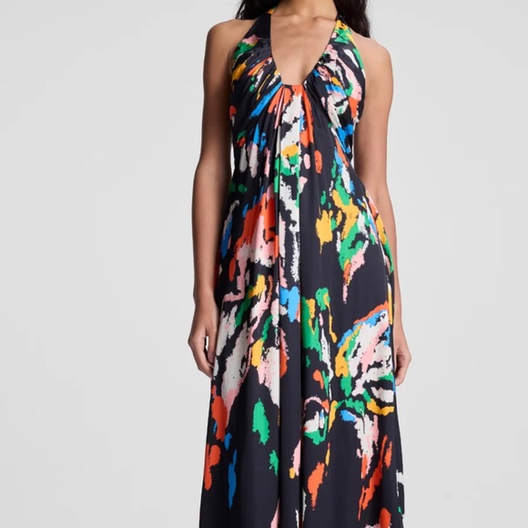 A.L.C. | Dresses | Alc Al Printed Satin Halter Gown | Poshmark